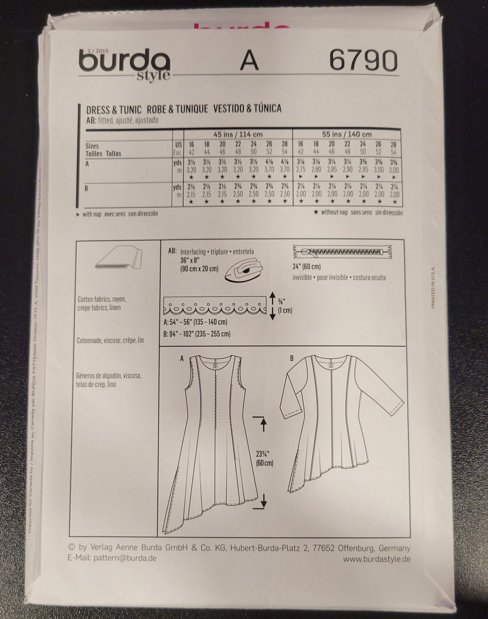 Burda 6790 Sewing Pattern UNCUT Sizes 16-28 - Etsy
