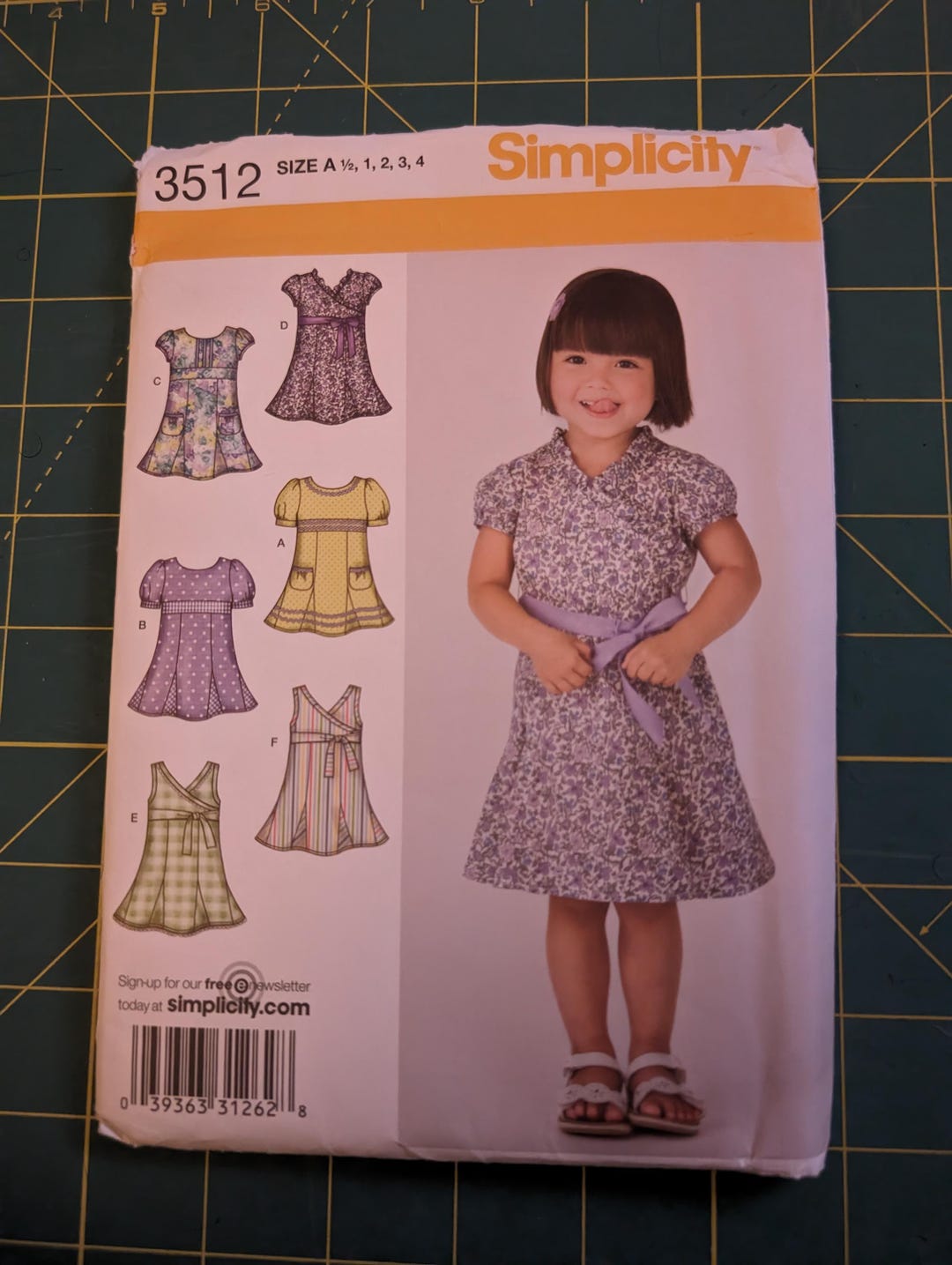 Simplicity 3512 Sewing Pattern UNCUT Sizes 1/2-4 - Etsy