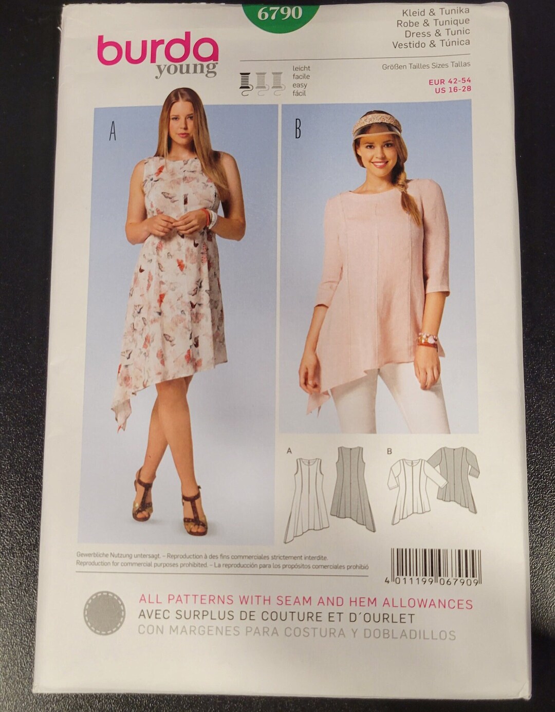 Burda 6790 Sewing Pattern UNCUT Sizes 16-28 - Etsy