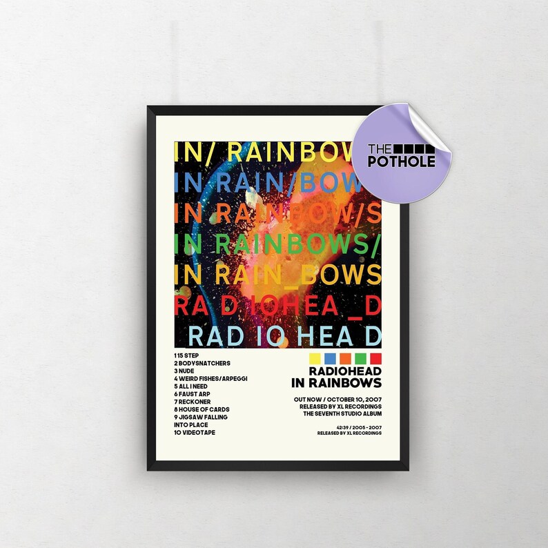 Radiohead Posters / in Rainbows Poster / Album Cover Poster, Print Wall ...