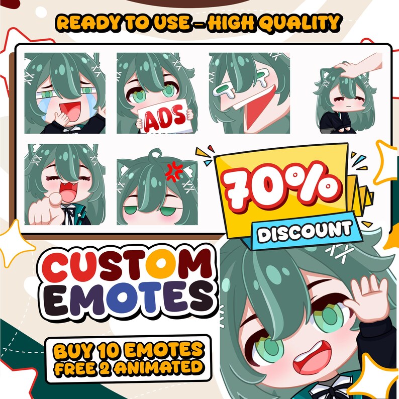 Custom Animated Emotes for Twitch, Discord & Kick – Personalized Chibi ...