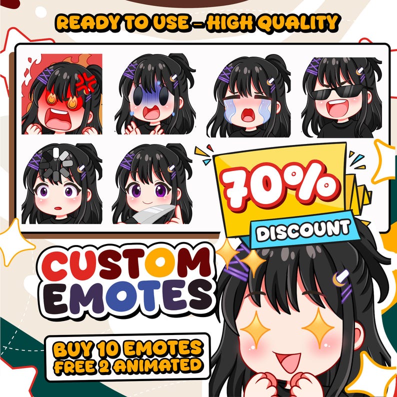 Custom Animated Emotes for Twitch, Discord & Kick – Personalized Chibi ...