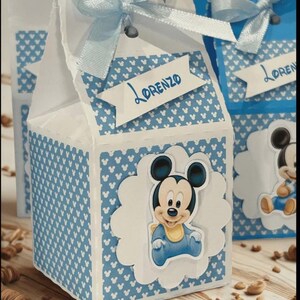 Personalized Mickey Mouse Milk Box With Name – Baby Shower, Christening ...