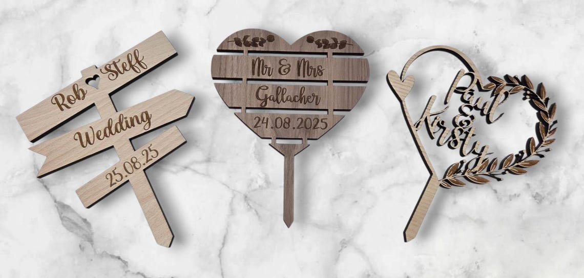 Personalized Wooden Cake Topper: Custom Wedding, Anniversary, Birthday ...