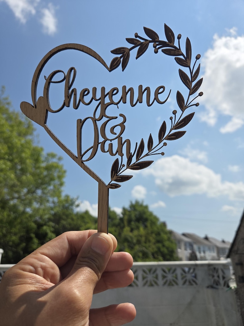 Personalized Wooden Cake Topper: Custom Wedding, Anniversary, Birthday ...