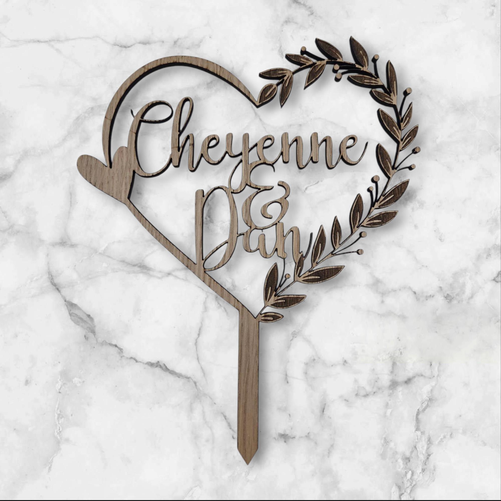 Personalized Wooden Cake Topper: Custom Wedding, Anniversary, Birthday ...