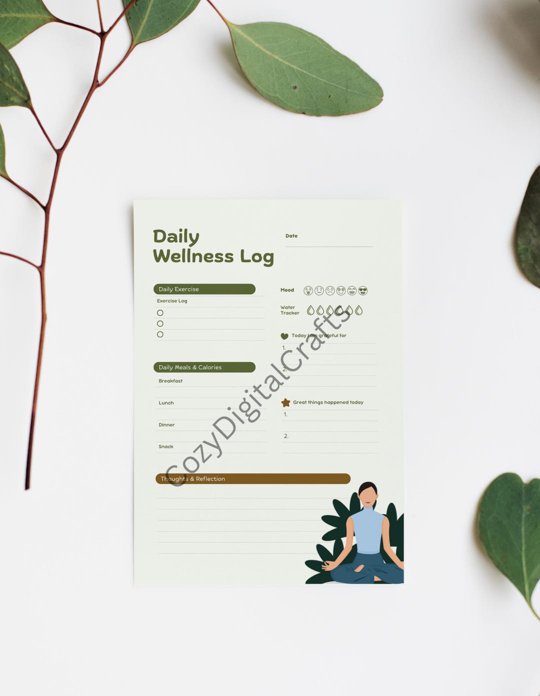 Daily Wellness Planner | Printable PDF | A4 A5 Self-care Template ...