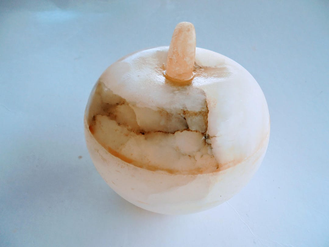Alabaster Apple Trinket Box Powder Dish Made in Spain - Etsy
