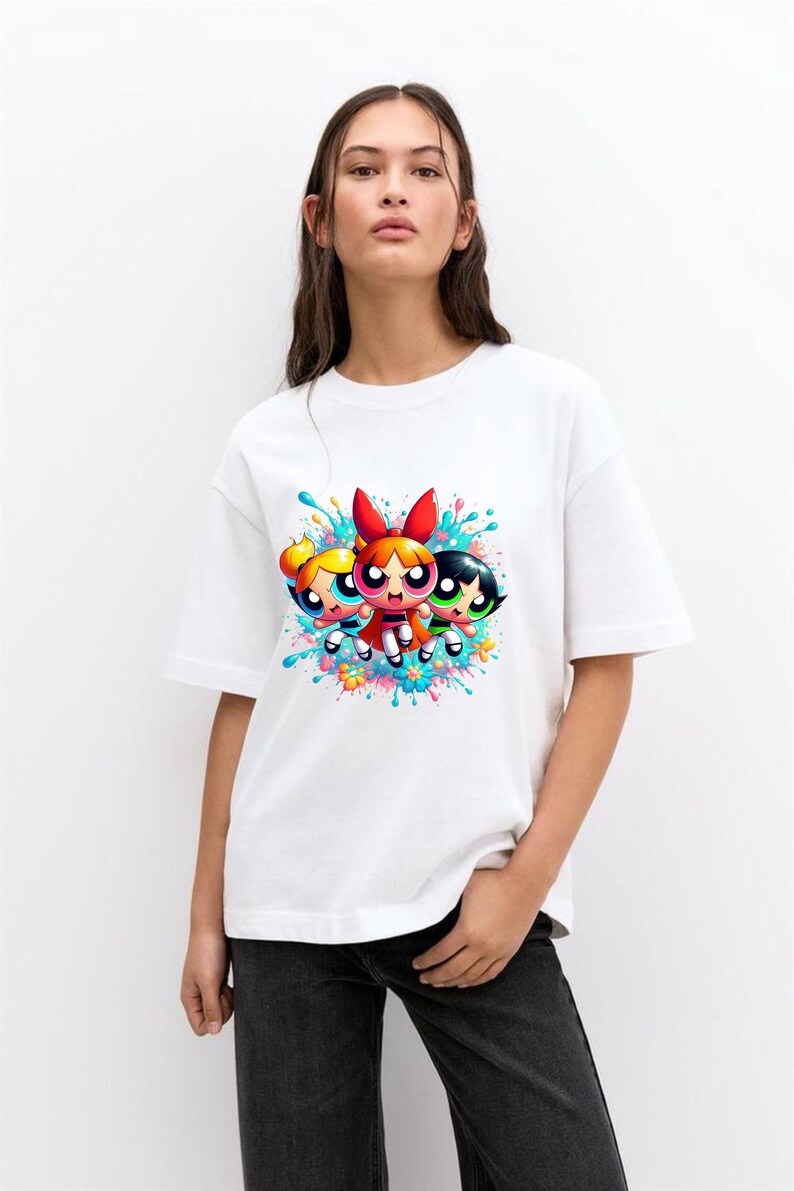 Powerpuff Girl Cute Flower Set 5 PNG Vibrant Cartoon Splash PNG Bundle ...