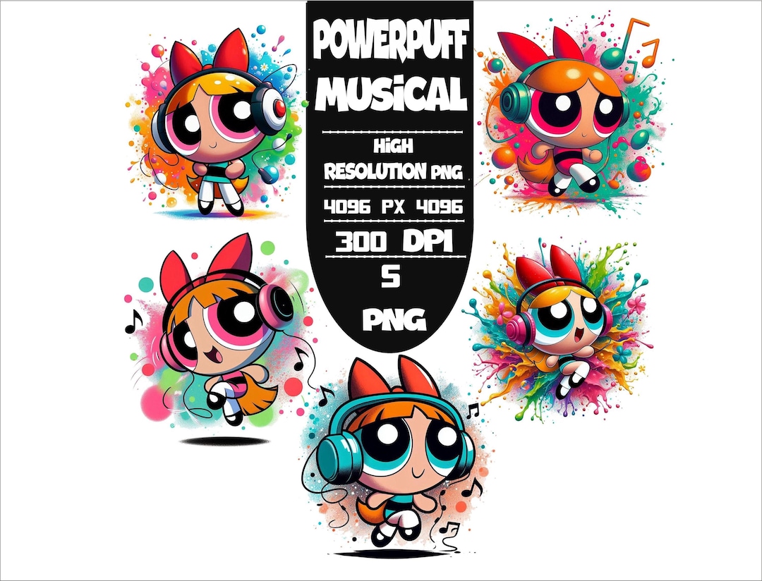 Powerpuff Girls PNG Bundle: Cartoon Splash Designs (digital Download ...