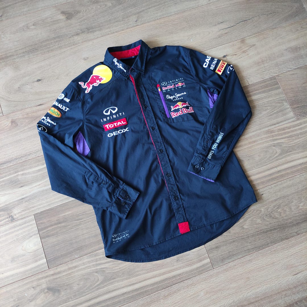 Vintage Red Bull Racing F1 Shirt Pepe Jeans Total Infiniti Renault Geox ...