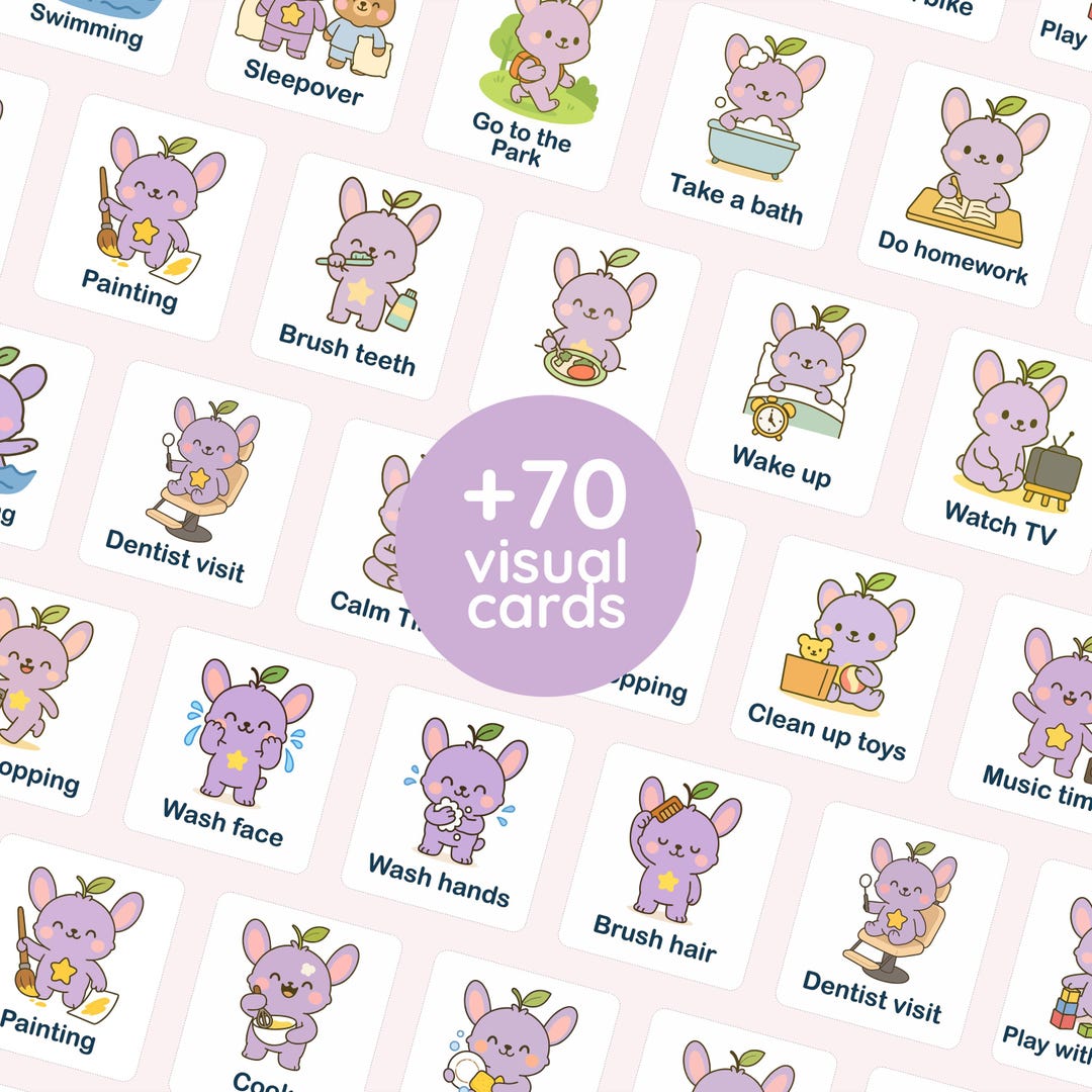 Visual Routine Board for Kids – 70 Daily Schedule Cards for Morning ...