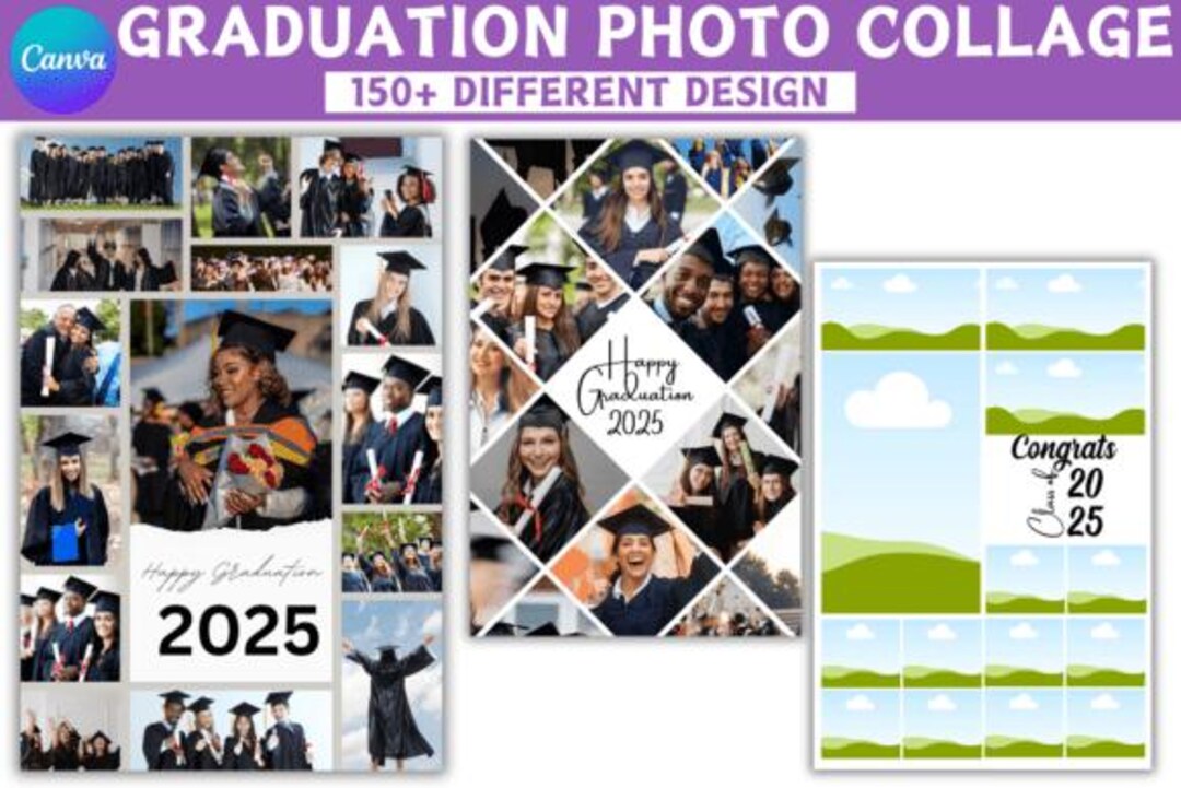 Graduation Photo Collage Canva Template - Etsy