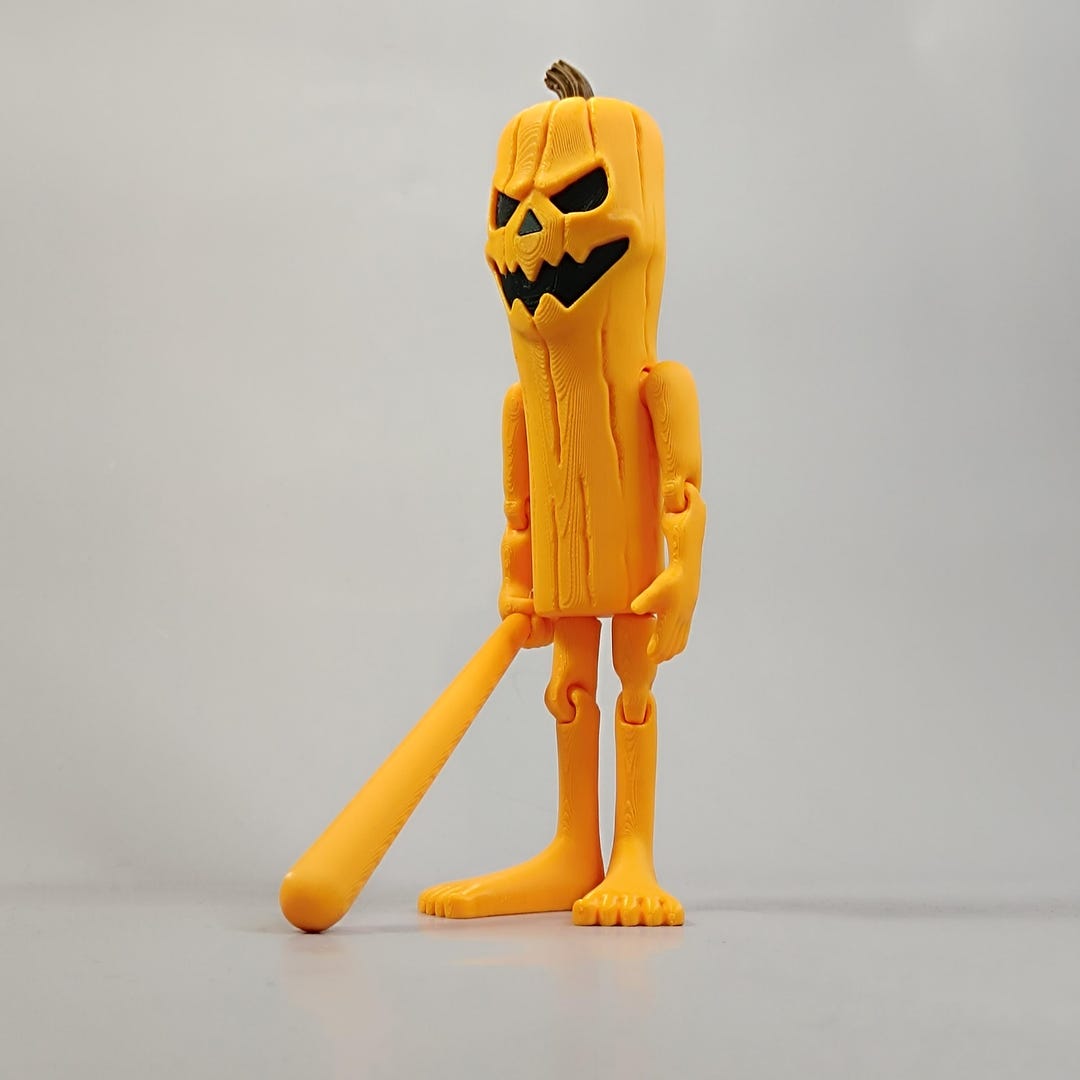 Halloween Pumpkin Tung Tung Sahur Meme Figure | Viral Italian Brainrot ...