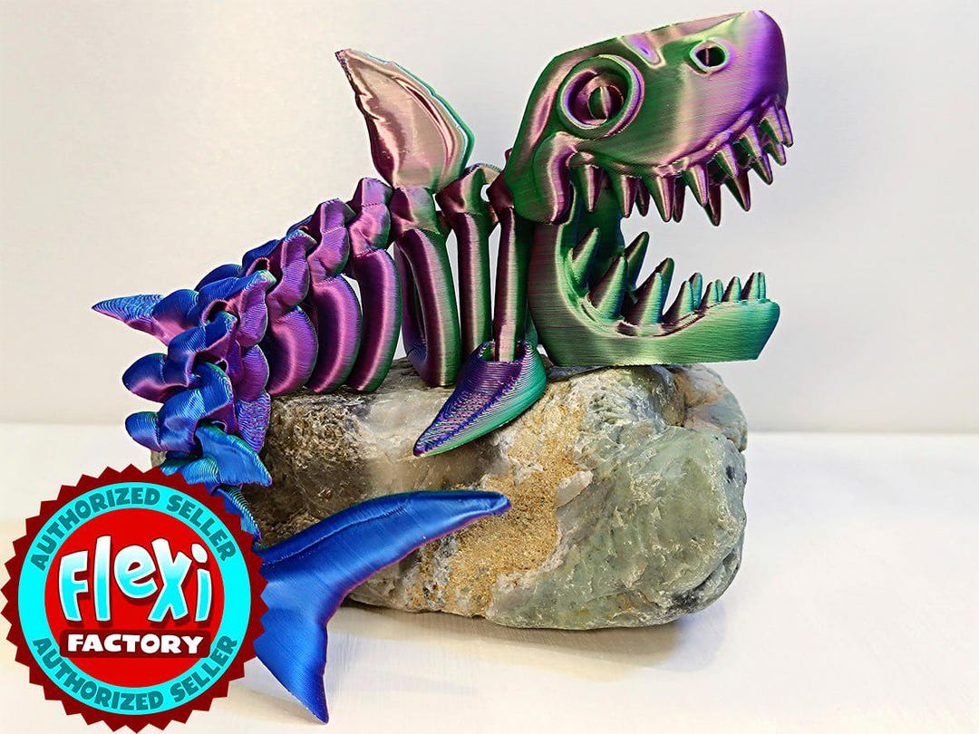 Flexible Shark Skeleton, 3D Printed Articulated Shark, Movable Shark ...