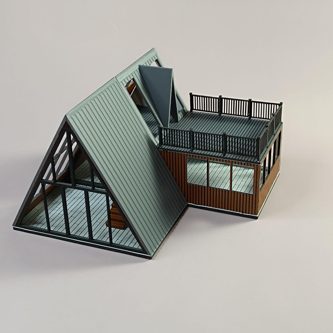 DIY Miniature A-frame House Kit 1:48 Scale Dollhouse Cabin Modern - Etsy