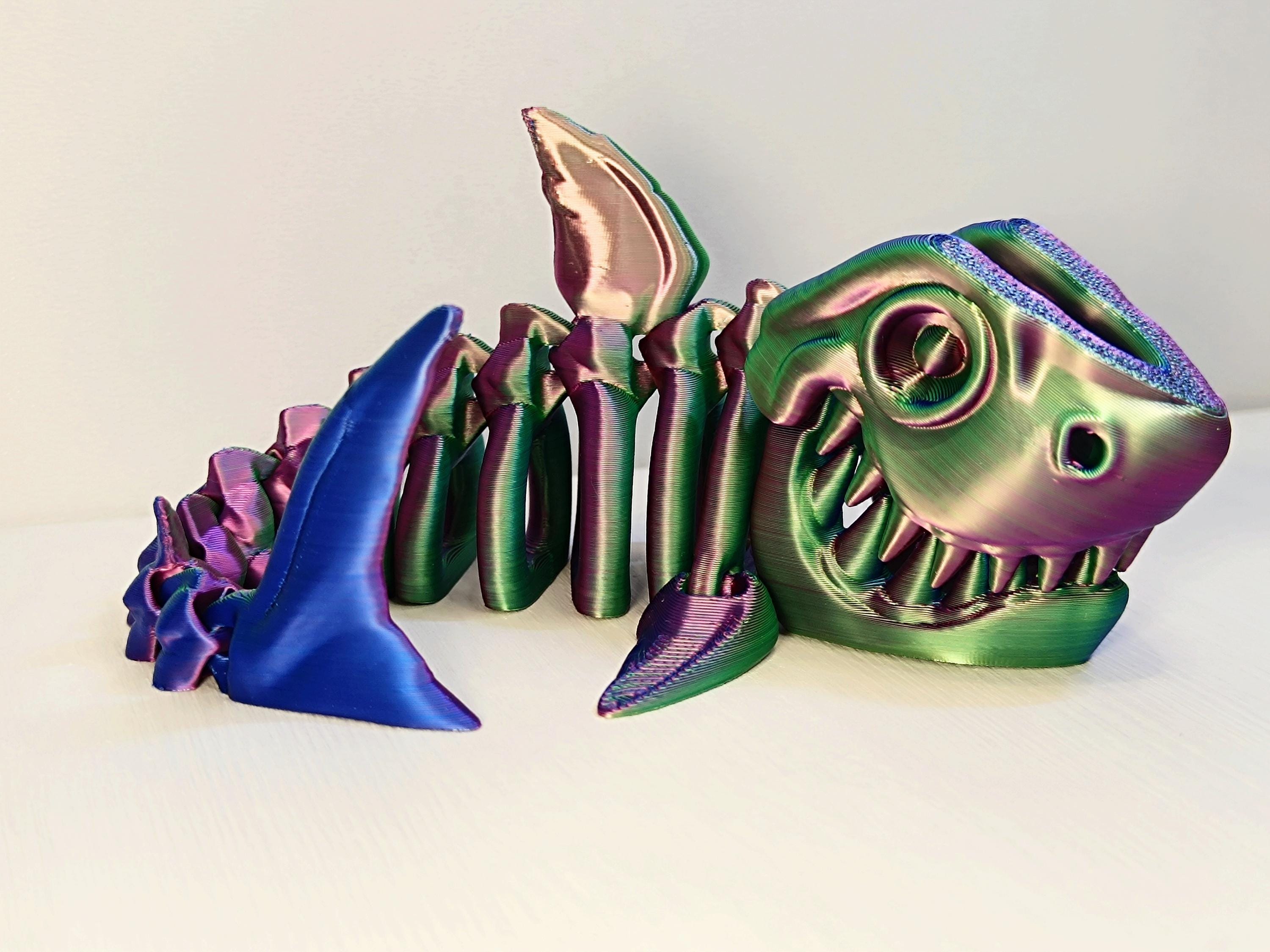 Flexible Shark Skeleton, 3D Printed Articulated Shark, Movable Shark ...