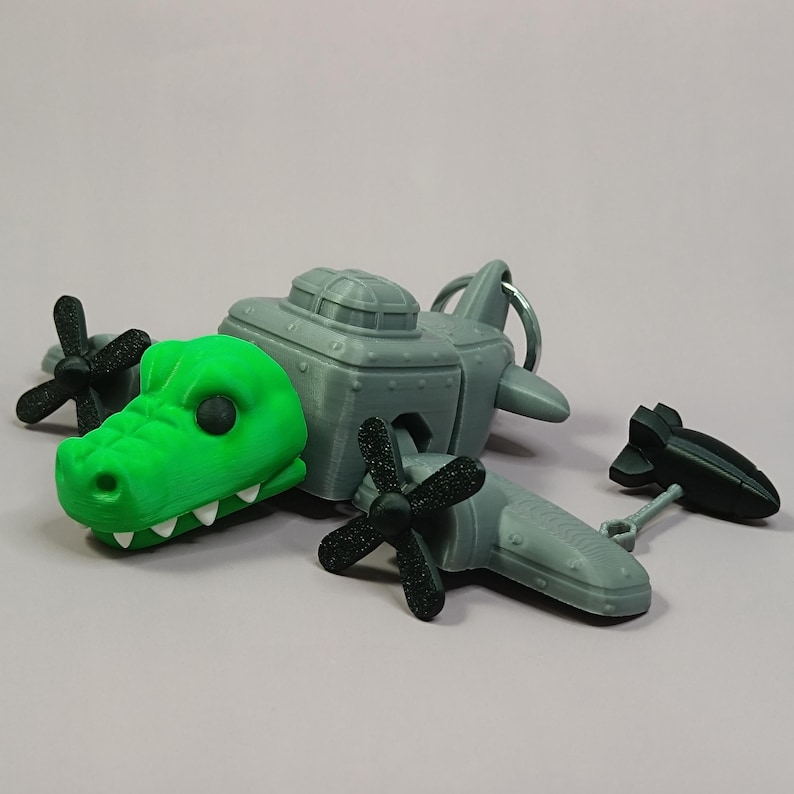 Brainrot Italian Meme Bombardiro Crocodilo Articulated 3D Printed ...