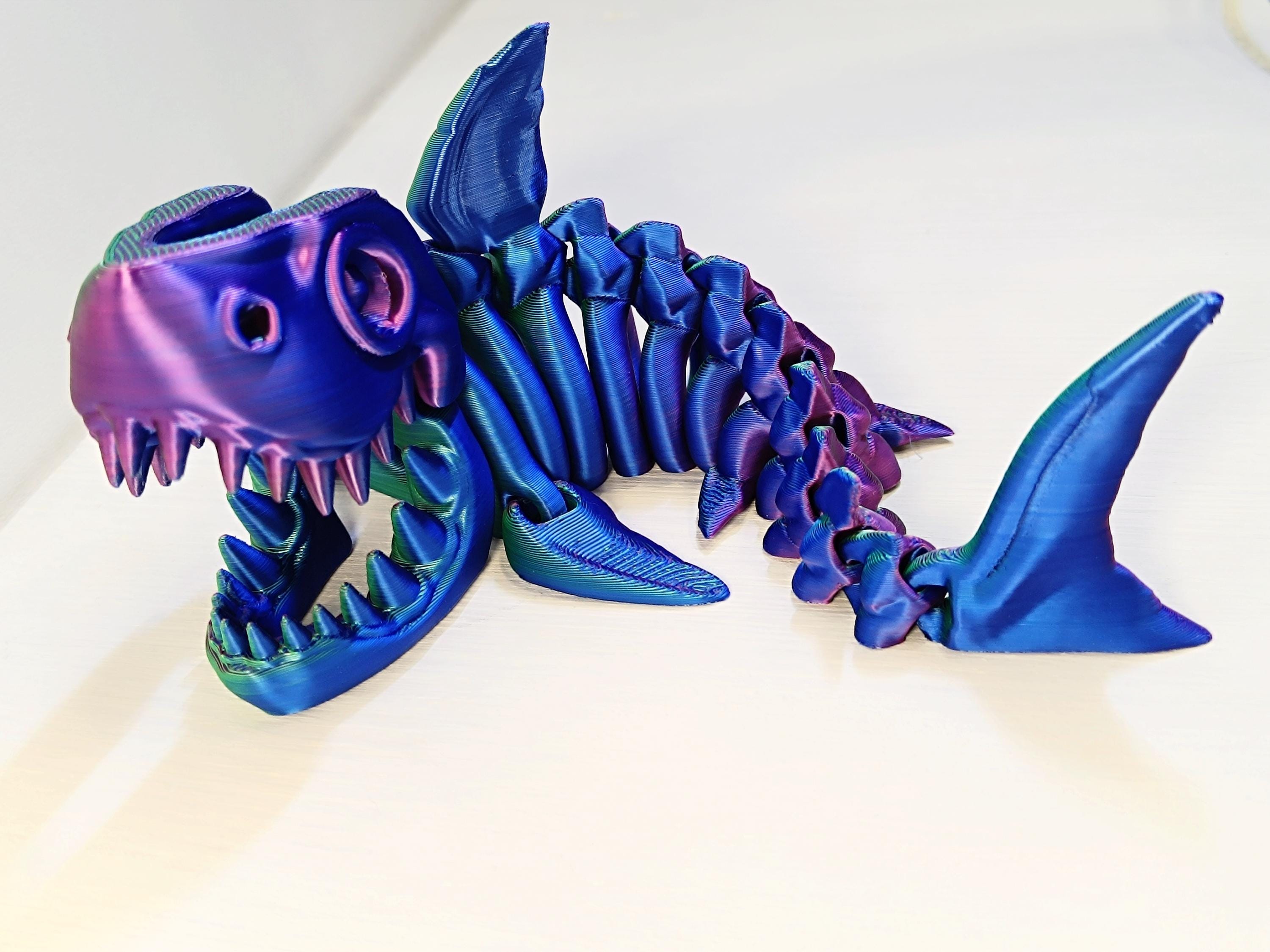 Flexible Shark Skeleton, 3D Printed Articulated Shark, Movable Shark ...