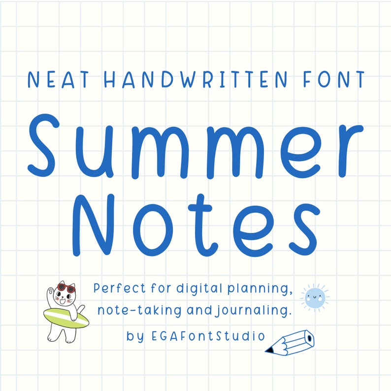 Student Notes, Neat Handwritten Font for Goodnotes, Clean Note Taking ...