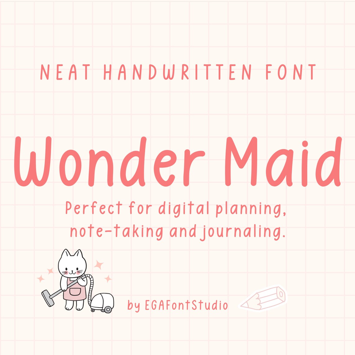 Handwritten Font for Notes, Goodnotes & Study | Neat Handwriting Font ...