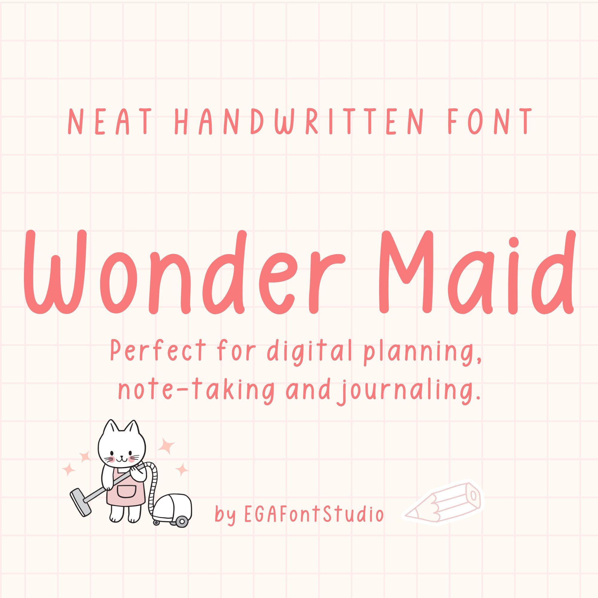 Handwritten Font for Notes, Goodnotes & Study Neat Handwriting Font for ...