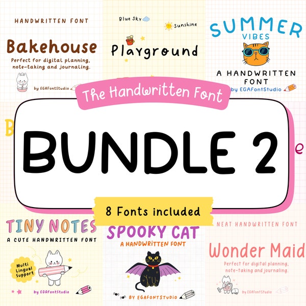 Handwritten Font for Goodnotes Text, Note Taking Font Planner, Kids ...