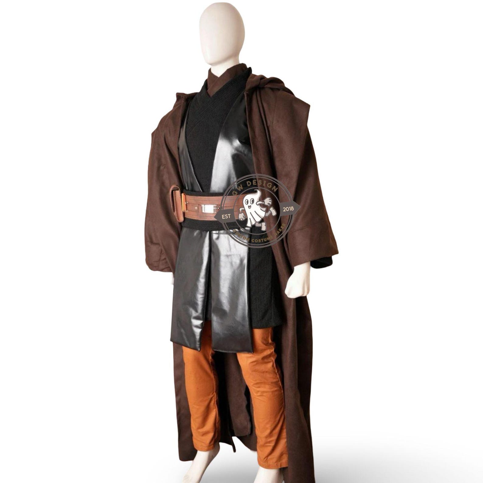 Anakin Skywalker Jedi Knight Costume: Brown Robe, Tunic, Belt - Star ...