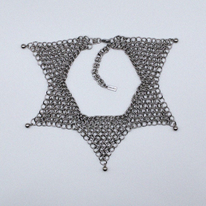 Stainless Steel Chainmail Choker With Ball Pendants - Etsy