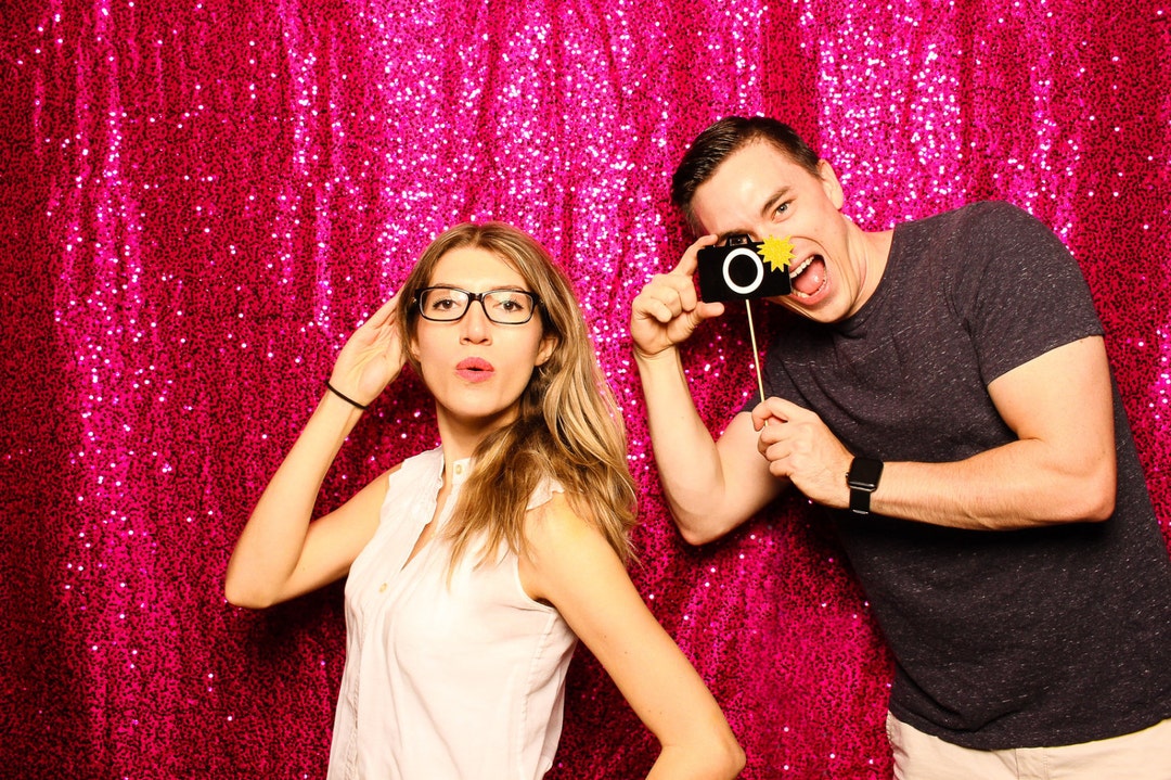 Raspberry Pink Sequin Photography Backdrop, Photo Booth Backdrop, Pink ...
