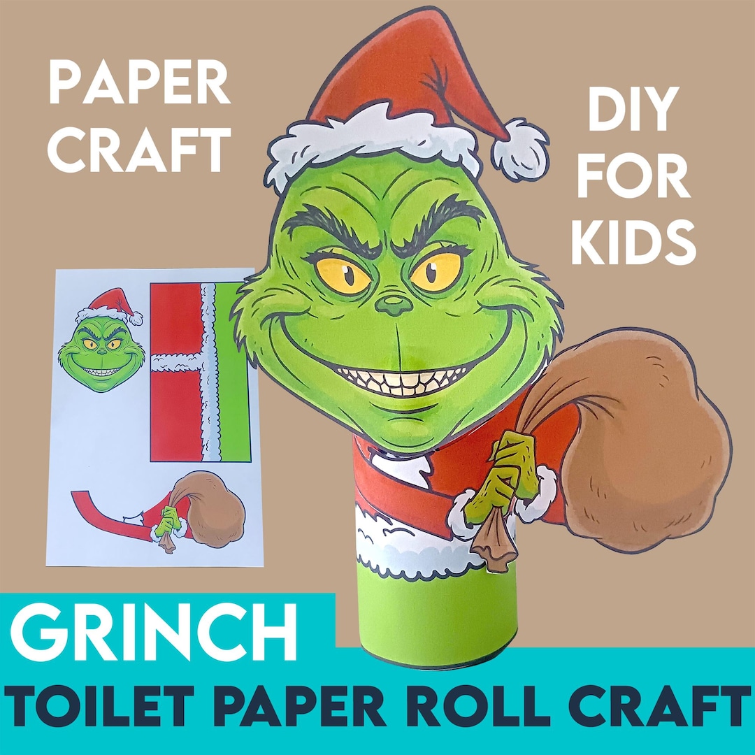 Grinch Toilet Paper Roll Craft, Christmas DIY Activity (PDF) - Etsy