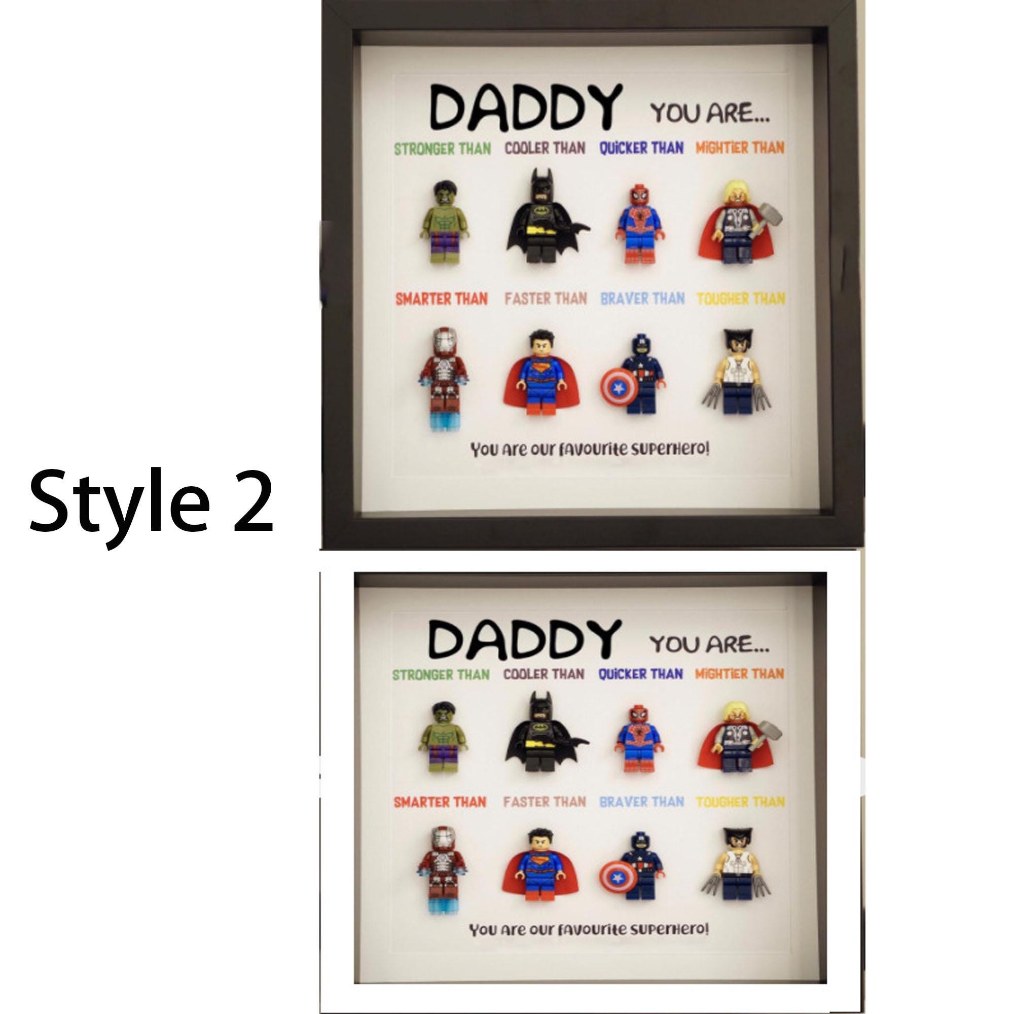Fathers Day Super Hero Frame, Personalised Gift, Handmade Box Frame ...
