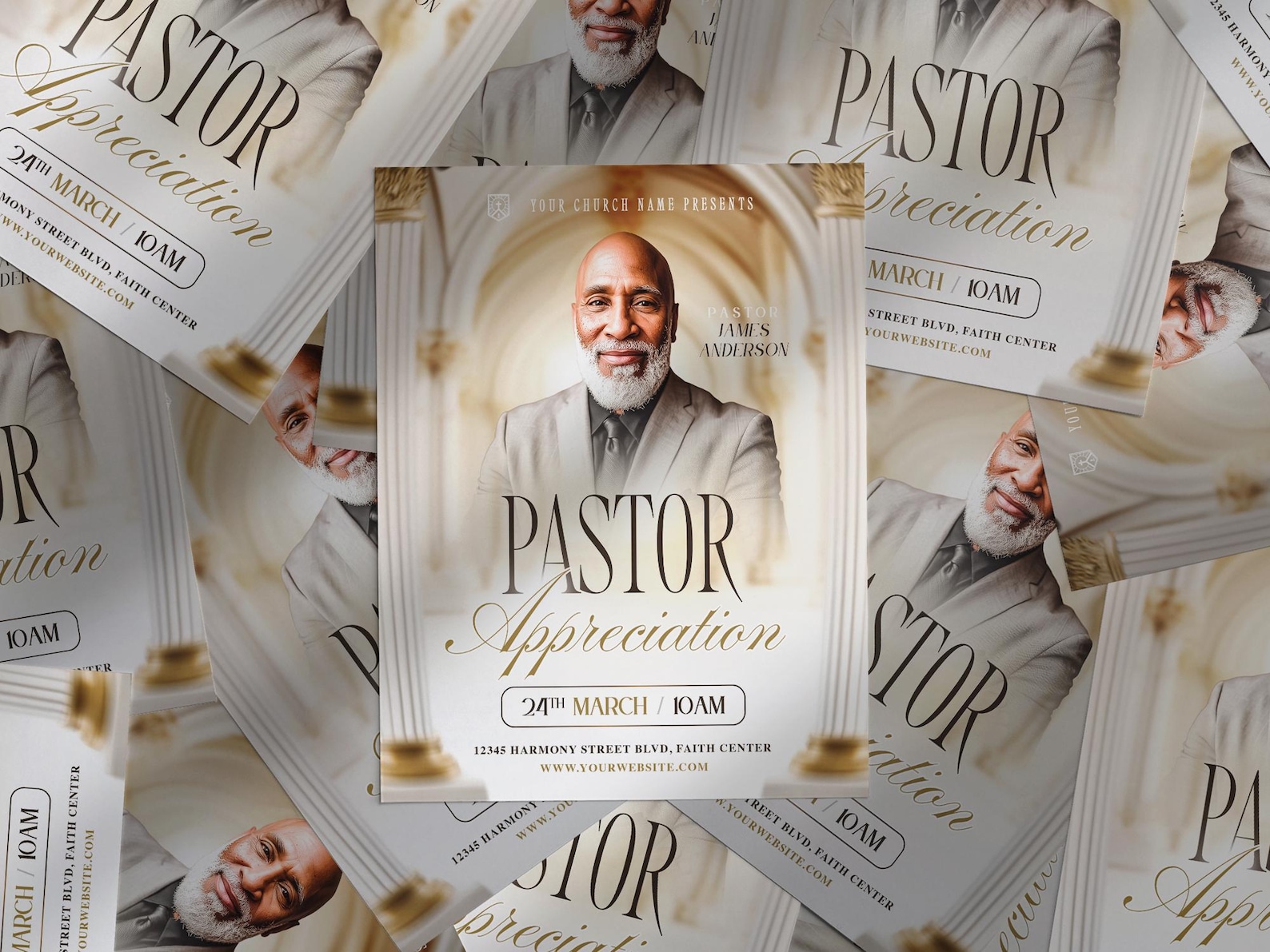 Pastor Appreciation Flyer: Church Anniversary Honor Service Template ...