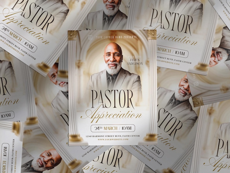 Pastor Appreciation Flyer: Church Anniversary Honor Service Template ...