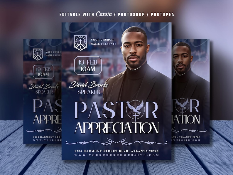 Pastor Appreciation Church Flyer Template: Church Anniversary ...