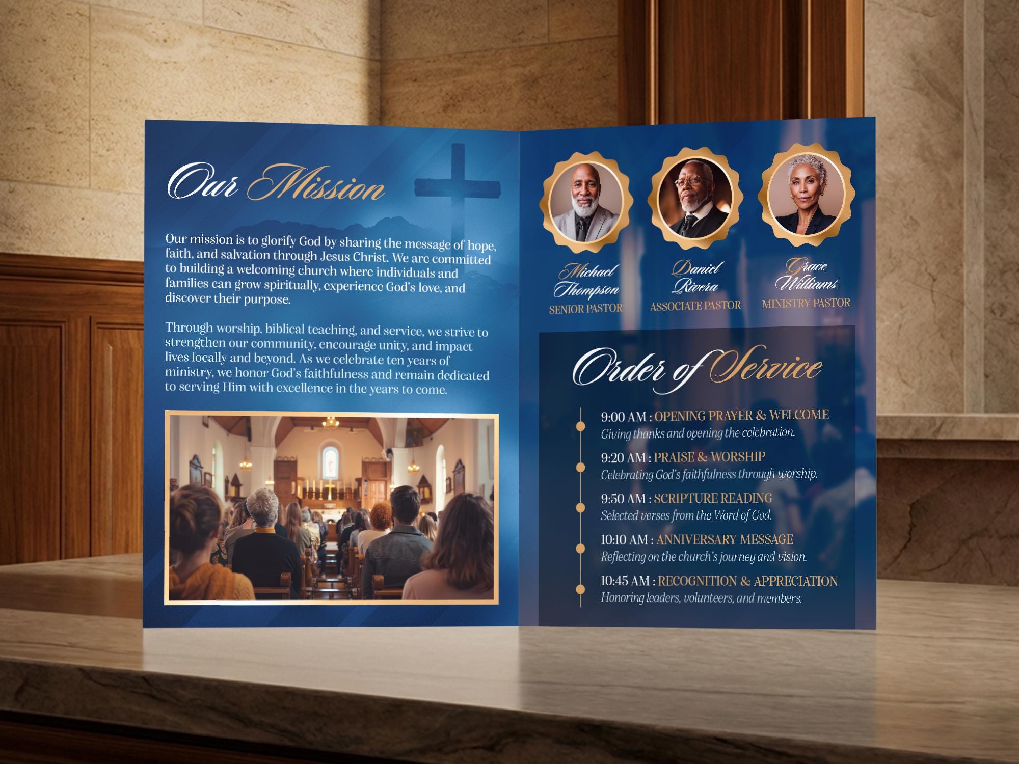 Church Anniversary Program Template: Pastor Appreciation, DIY Bifold ...