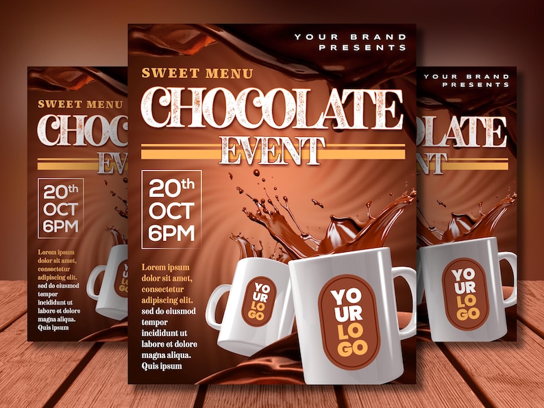 Hot Chocolate Event Flyer Template, Chocolatada Invitation, Editable ...