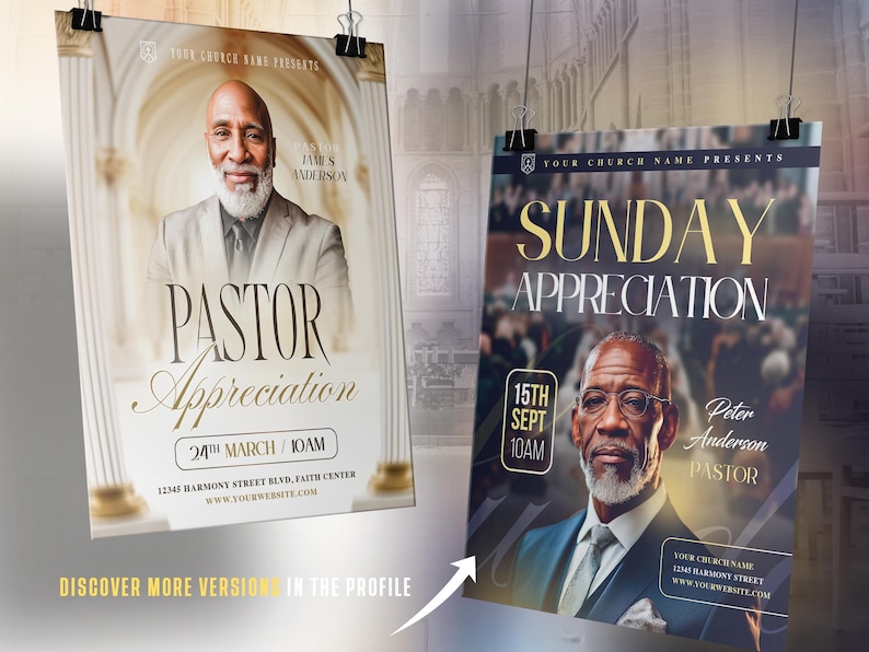 Pastor Appreciation Flyer: Church Anniversary Honor Service Template ...