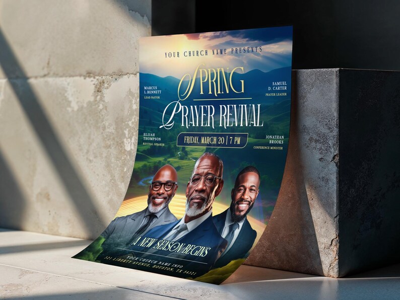 Revival Church Flyer Template: Spring Church Event, Prayer Service ...