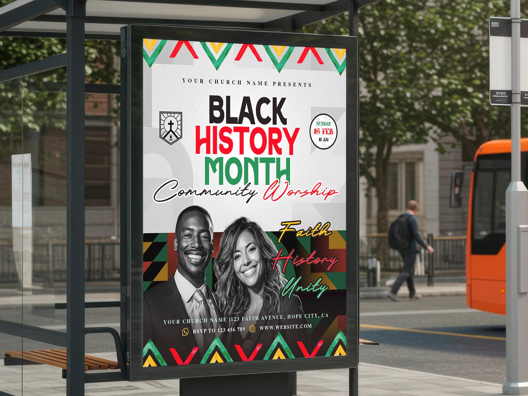 Black History Month Flyer Template: Celebration Event, Church Service ...