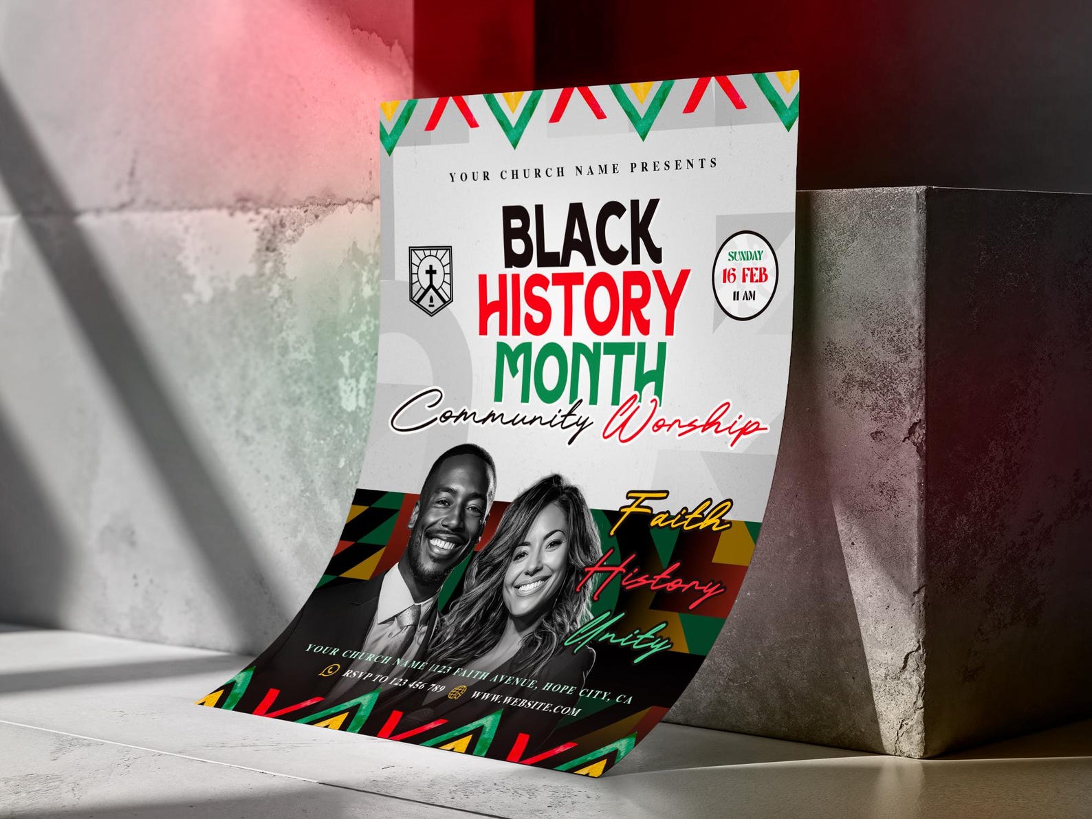 Black History Month Flyer Template: Celebration Event, Church Service ...