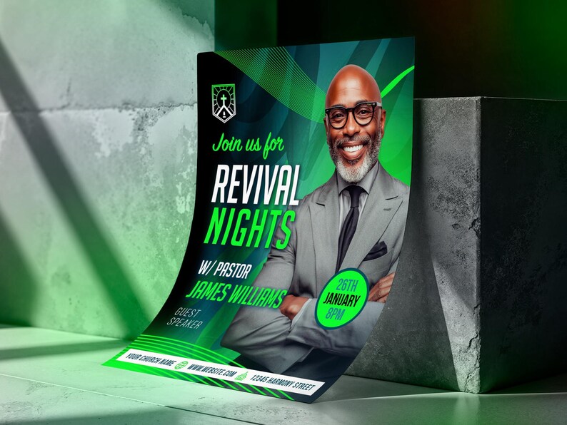 Editable Revival Nights Church Flyer Template: Revival Worship (canva ...