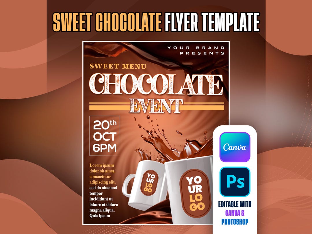 Hot Chocolate Event Flyer Template, Chocolatada Invitation, Editable ...