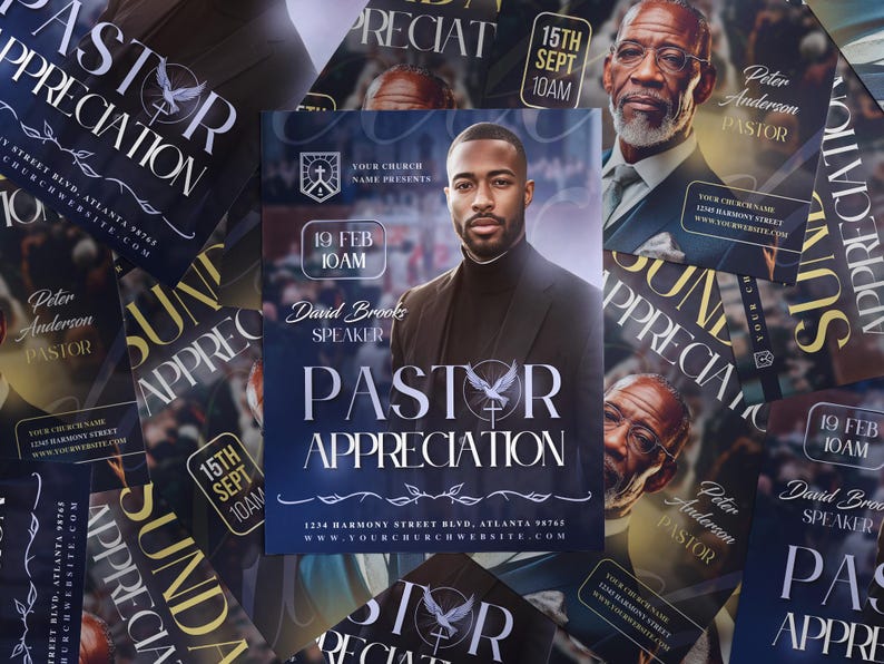 Pastor Appreciation Church Flyer Template: Church Anniversary ...