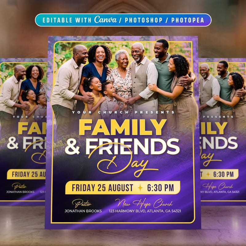 Family and Friends Day Program Template - Etsy