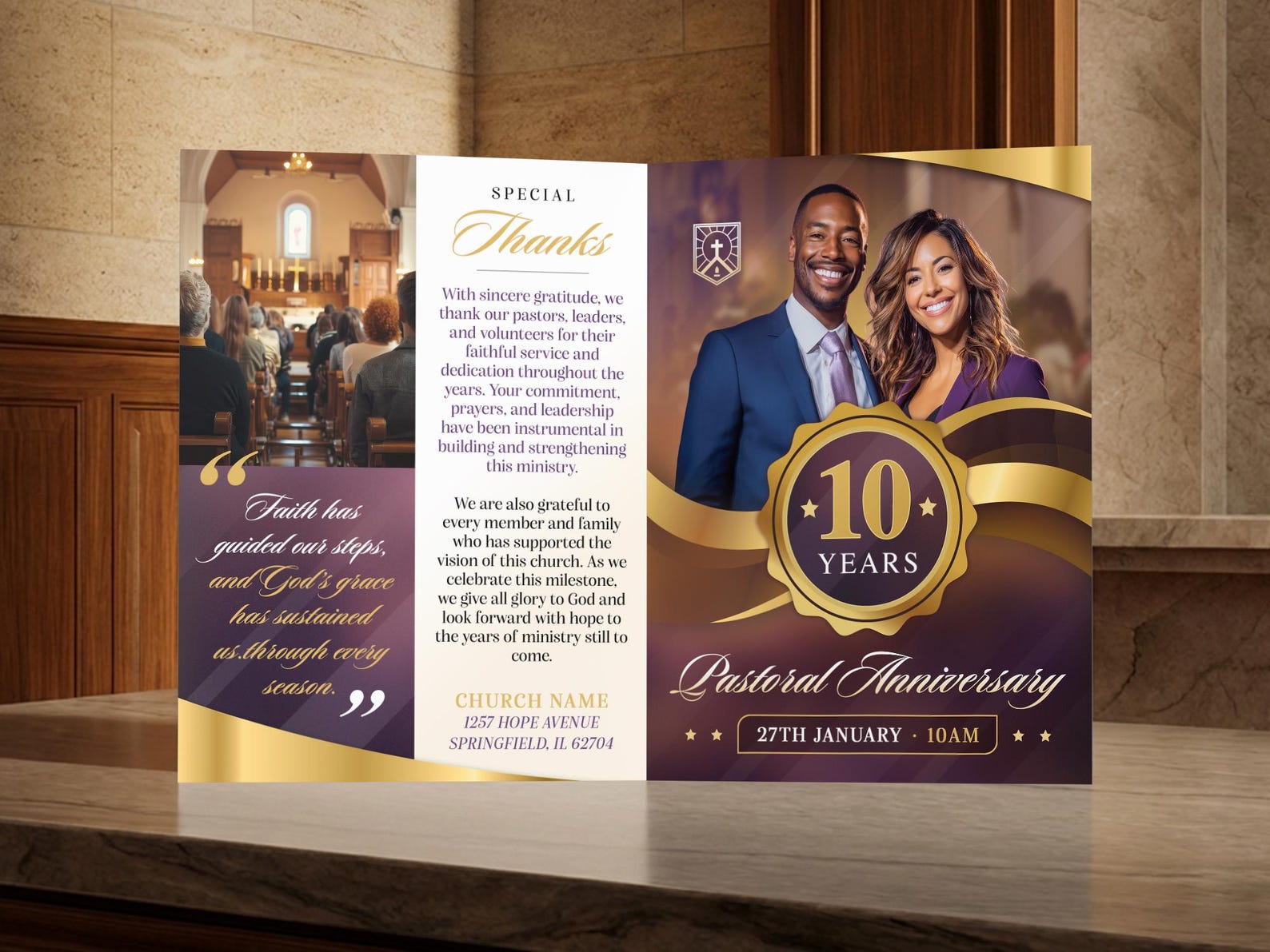 Pastoral Anniversary Program Template: Church Appreciation Event, DIY ...