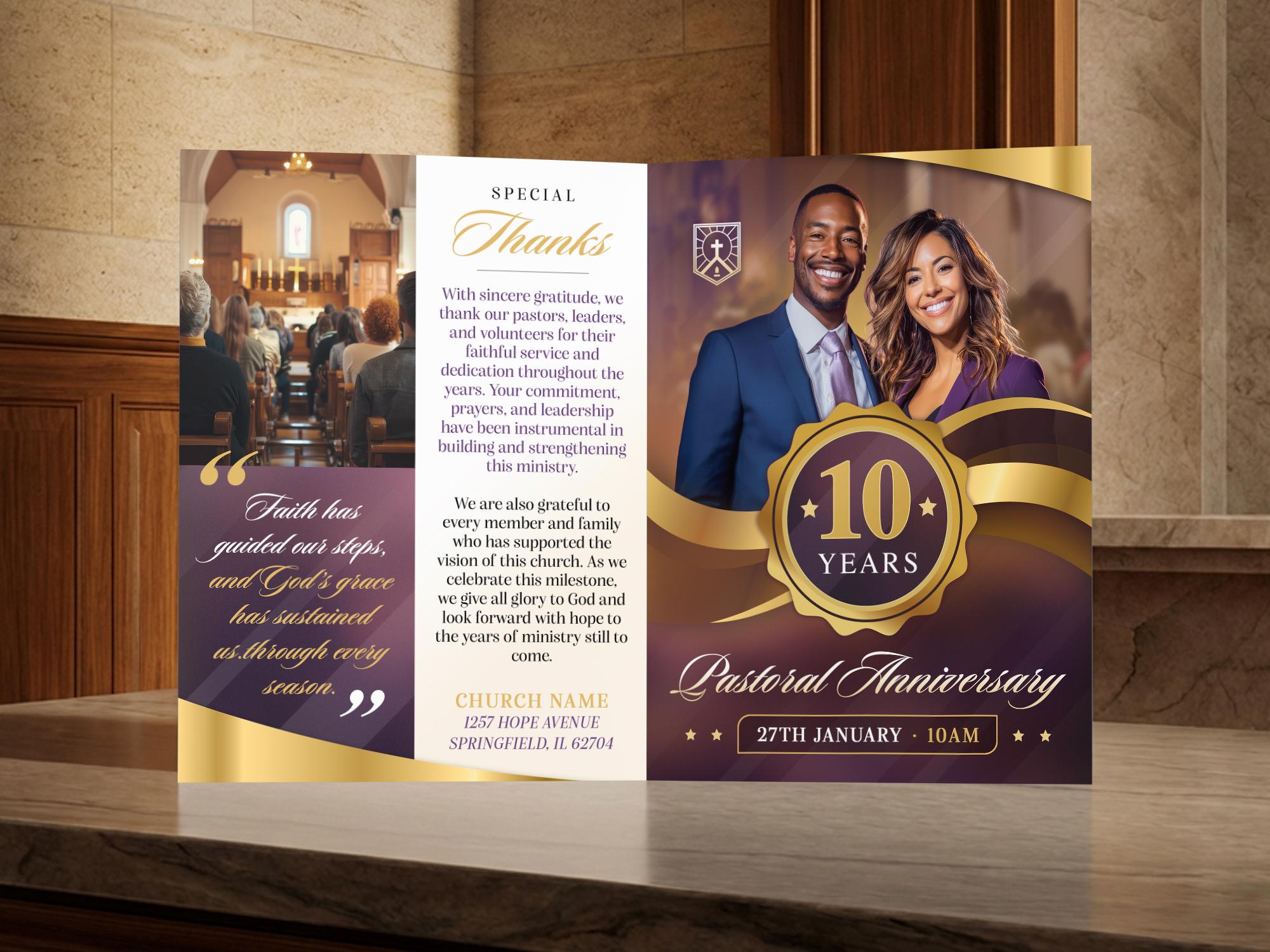 Pastoral Anniversary Program Template: Church Appreciation Event, DIY ...