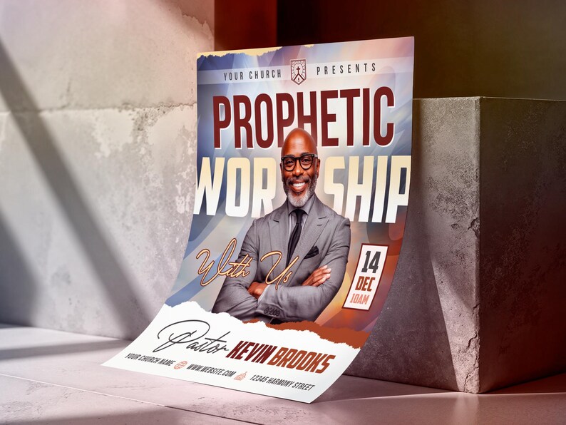 Prophetic Worship Church Flyer Template: Revival, Encounter, Conference ...