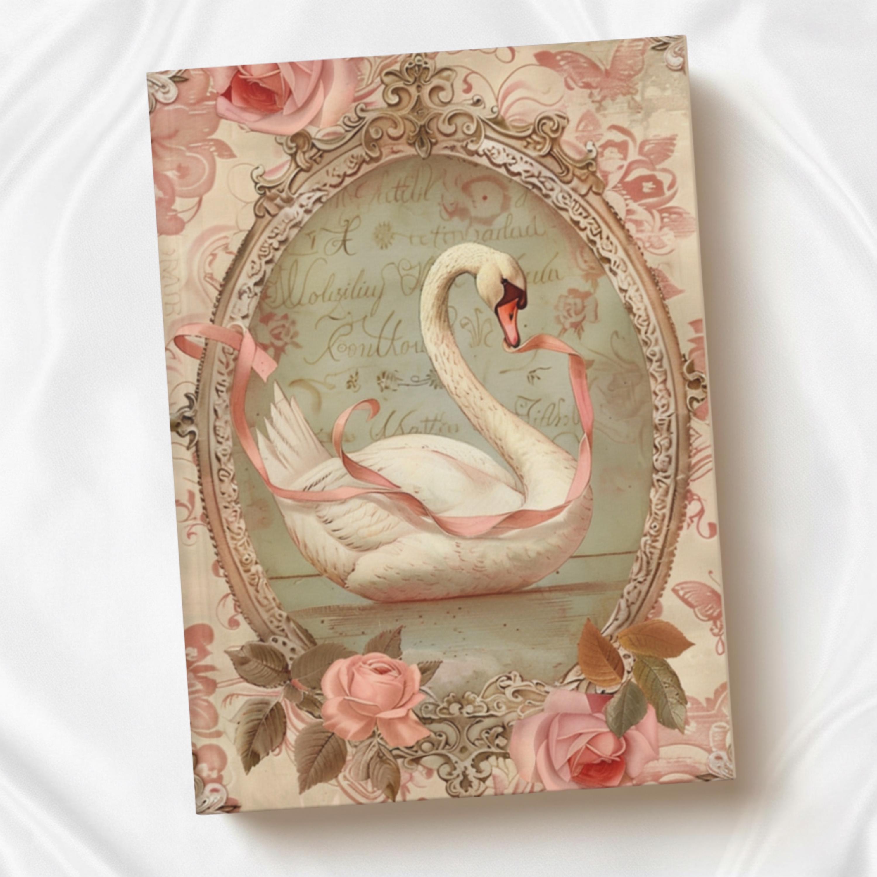 Vintage Swan Notebook | Victorian Aesthetic Journal | Balletcore Diary ...