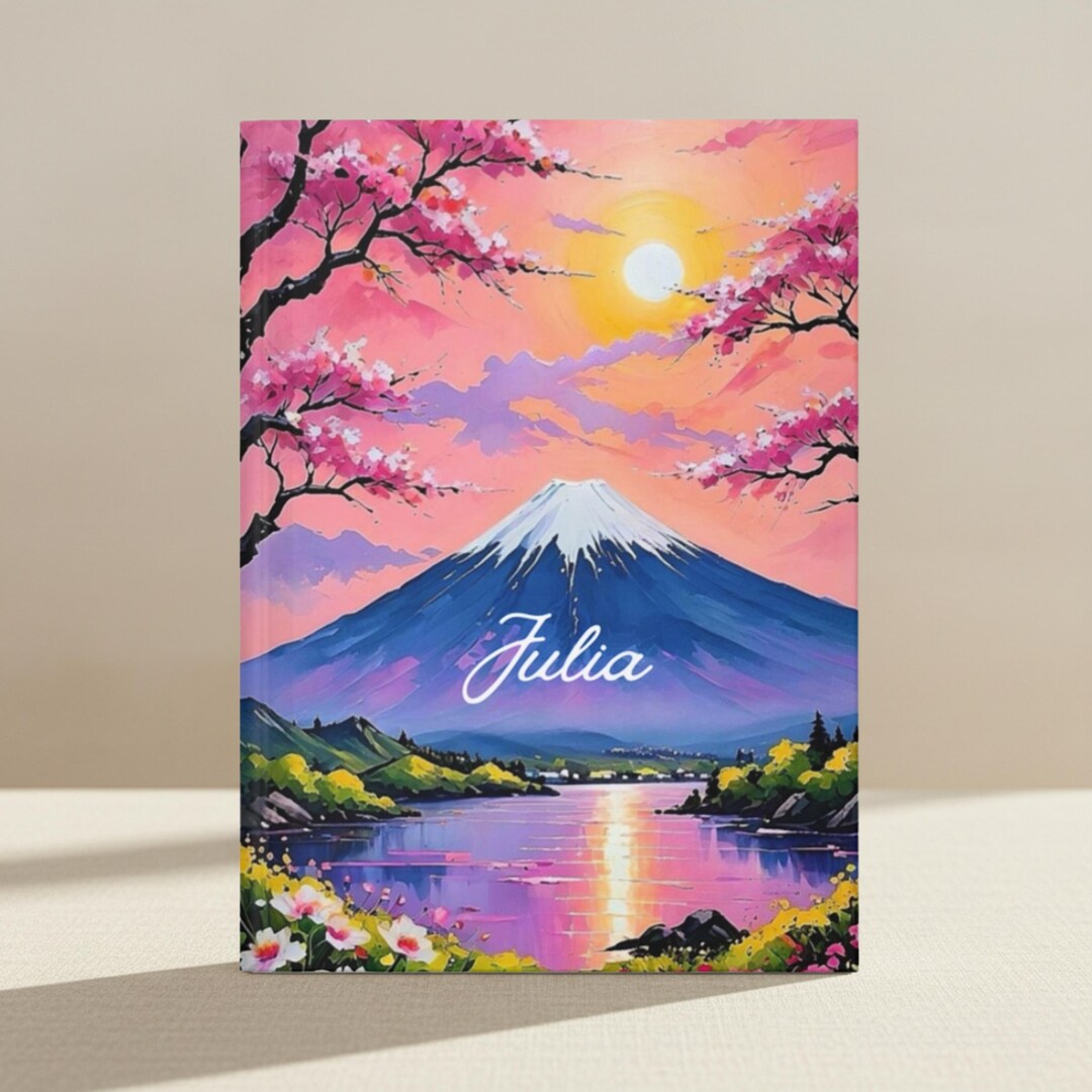 Personalized Japan Travel Journal – Mount Fuji Cherry Blossom Notebook ...